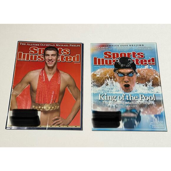 Accents | Olympics Swimming Michael Phelps Lot 2 Sports Illustrated ...